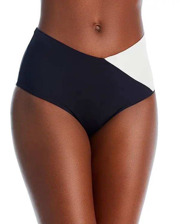 L*Space High Tide Classic Bikini Bottom - Black/cream