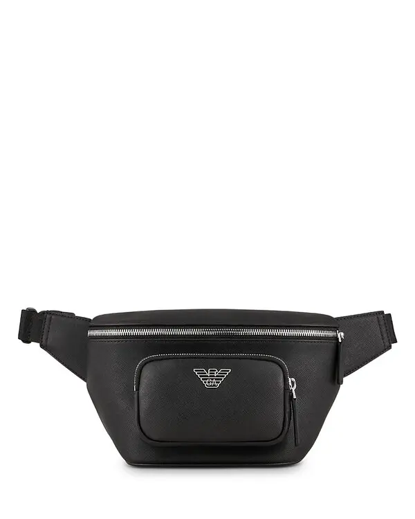 Emporio Armani Eagle Plated Belt Bag - Black