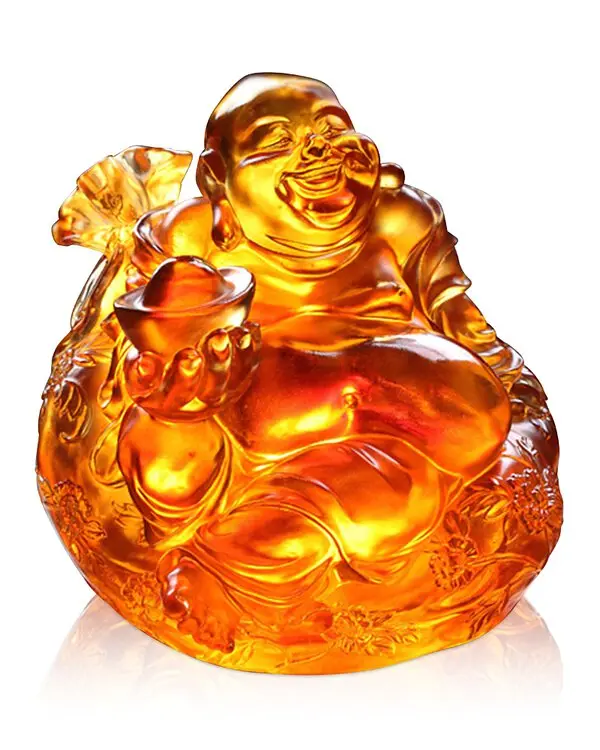 LIULI Joyous Grand Fulfillment Crystal Figure - Amber