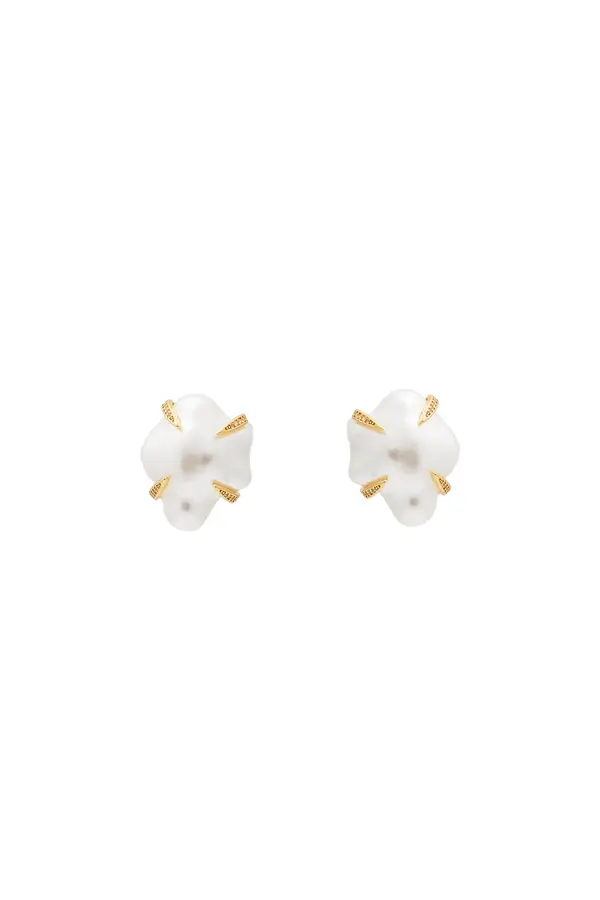 KENNETH JAY LANE Pearl Stud Earrings - Gold