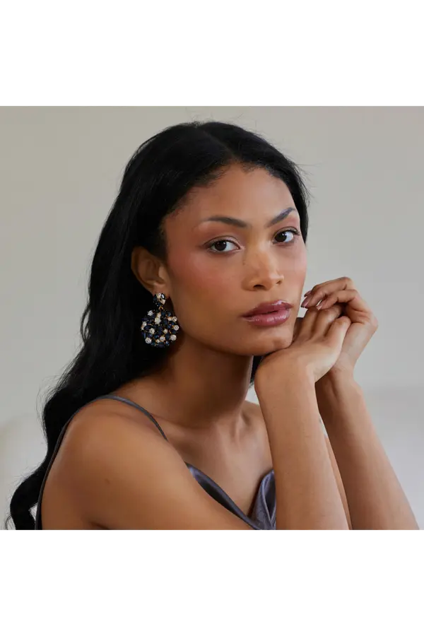 KENNETH JAY LANE Sapphire And Drop Earrings
