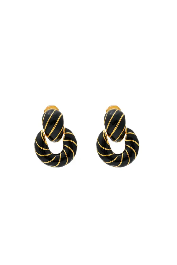 KENNETH JAY LANE Doorknocker Clip Earrings - Gold