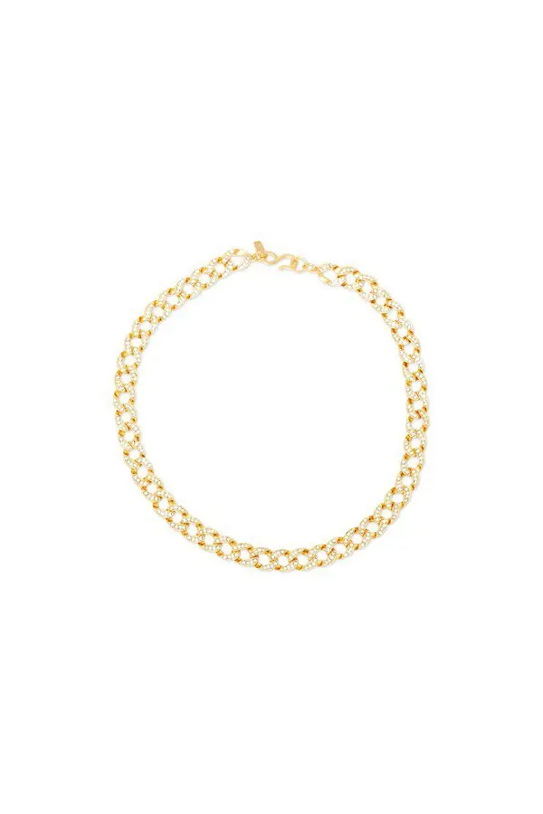 KENNETH JAY LANE And Crystal Chain Link Necklace - Gold