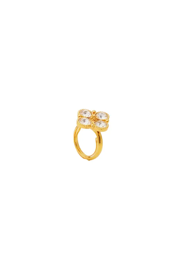 KENNETH JAY LANE Crystal Stone Adjustable Ring - Gold