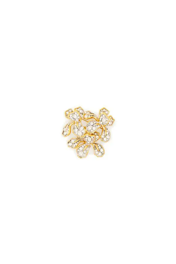 KENNETH JAY LANE Crystal Iris Pin - Gold