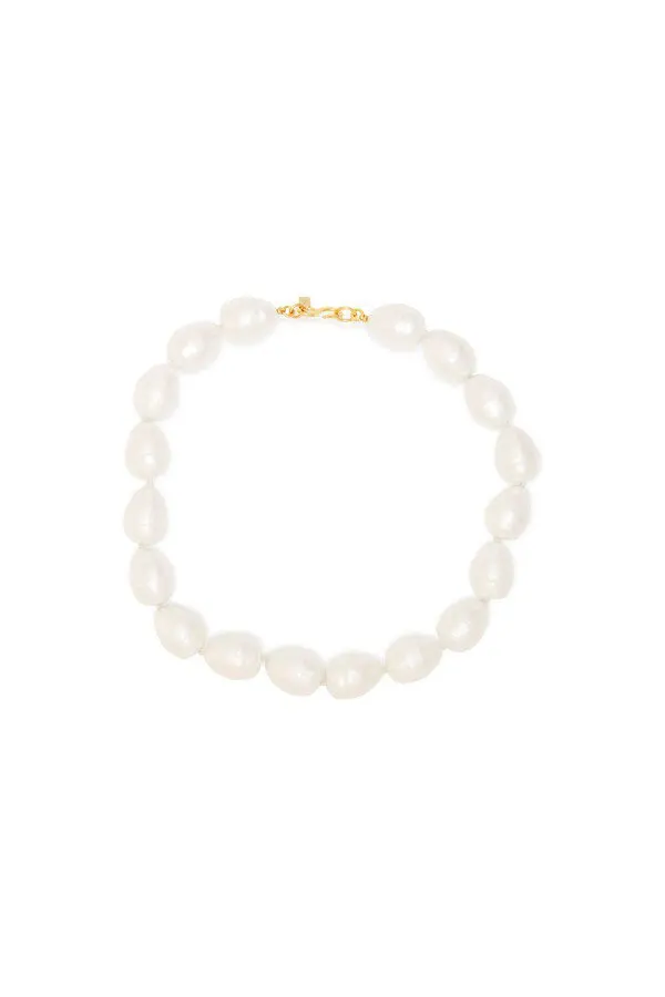 KENNETH JAY LANE White Baroque Pearl Necklace - Gold
