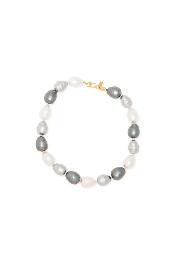 KENNETH JAY LANE White And Grey Baroque Pearl Necklace - Gold
