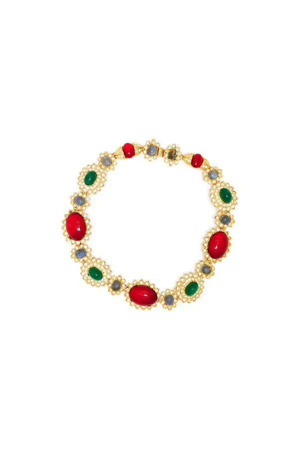 KENNETH JAY LANE Tone Gemstone Necklace - Gold