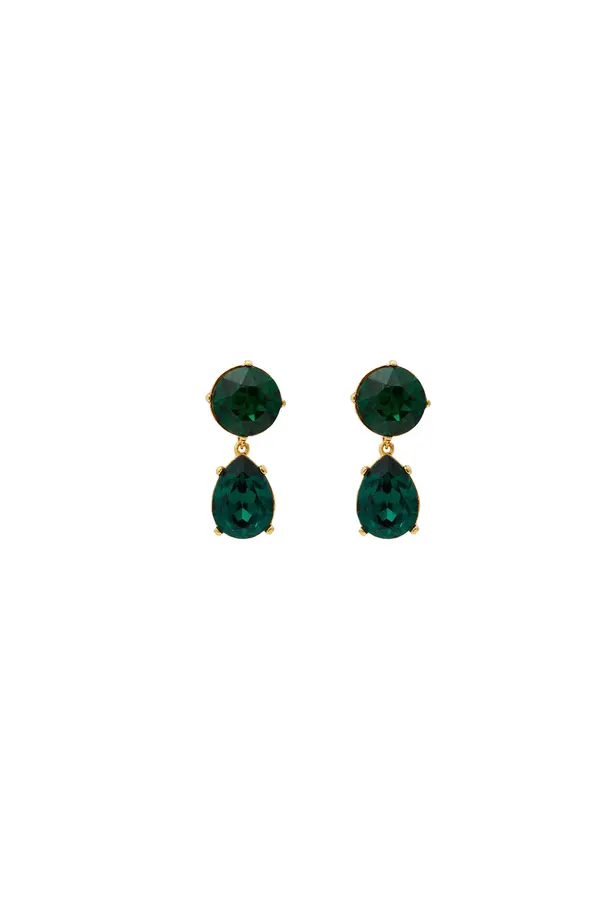 KENNETH JAY LANE Tone And Stone Teardrop Pierced Earrings - Gold