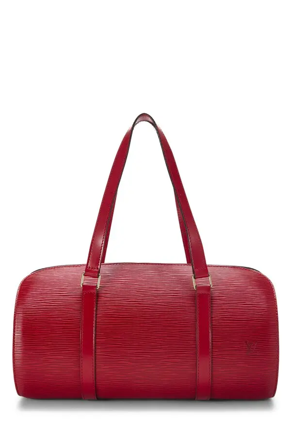LOUIS VUITTON Epi Soufflot Bag With Mini Pouch - Red