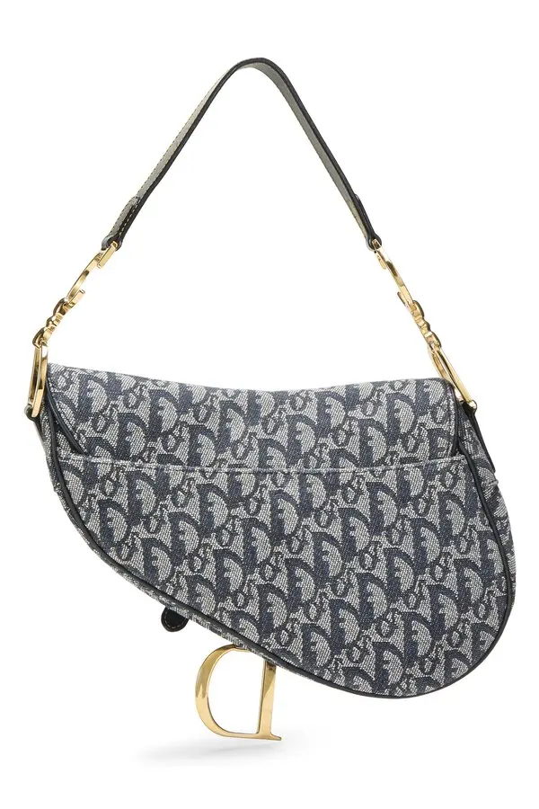 Dior Trotter Canvas Saddle Bag - Navy