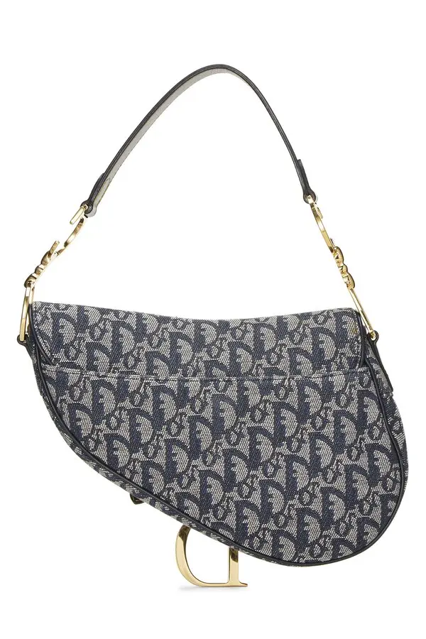 Dior Trotter Canvas Saddle Bag - Navy