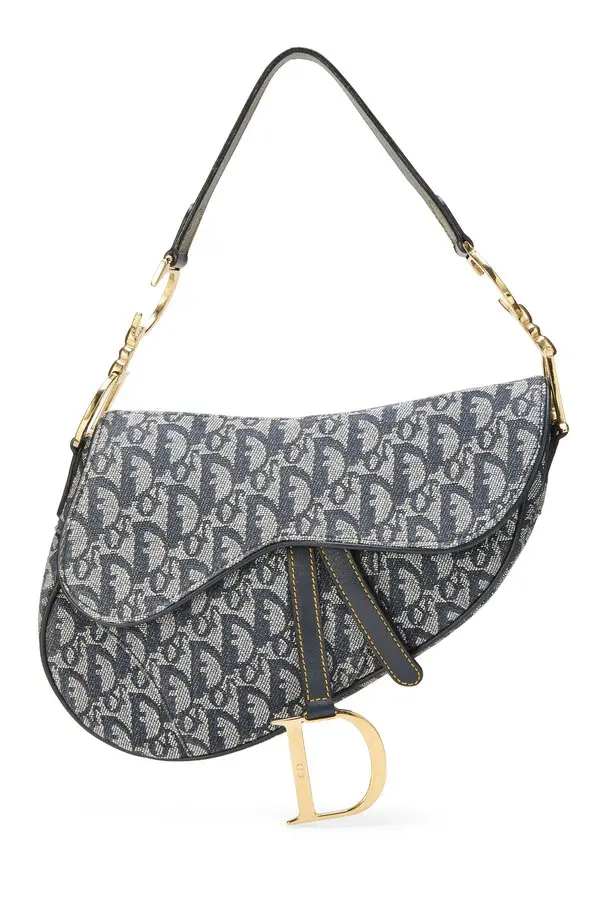 Dior Trotter Canvas Saddle Bag - Navy