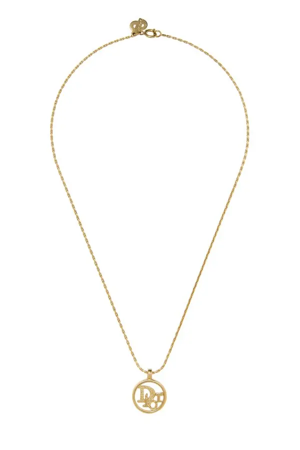 Dior Logo Pendant Necklace - Gold