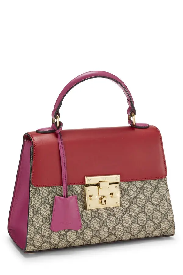 Gucci Gg Supreme Canvas Padlock Top Handle Bag