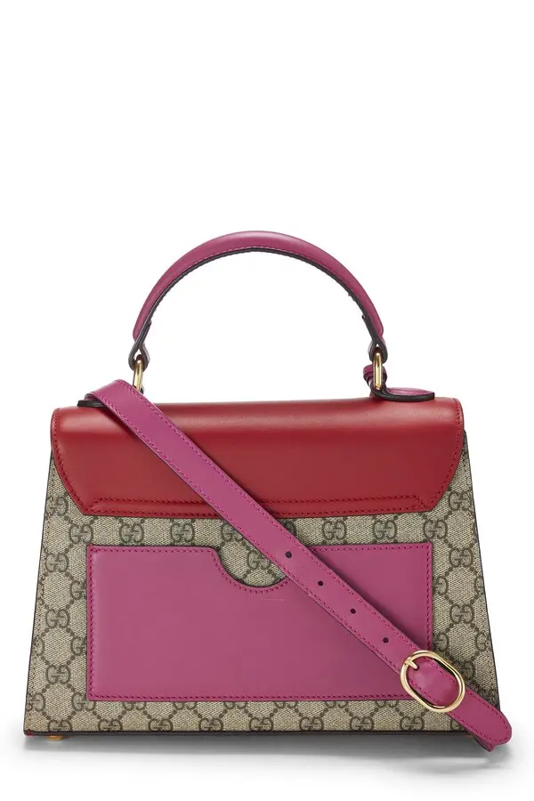 Gucci Gg Supreme Canvas Padlock Top Handle Bag