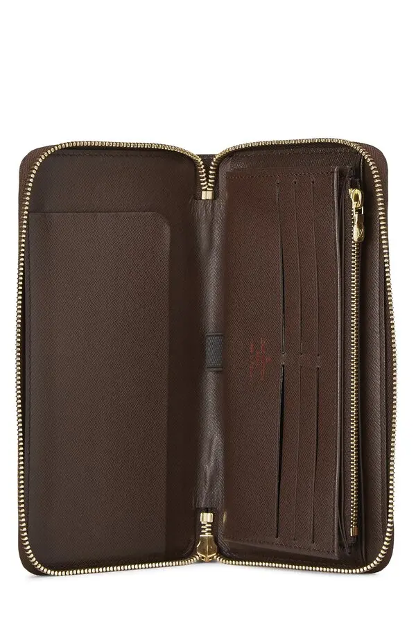 LOUIS VUITTON Damier Ebene Zippy Organizer - Brown