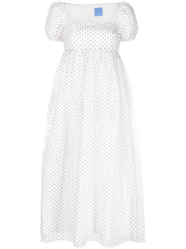 MACGRAW Samantha Micro-dot Print Midi Dress