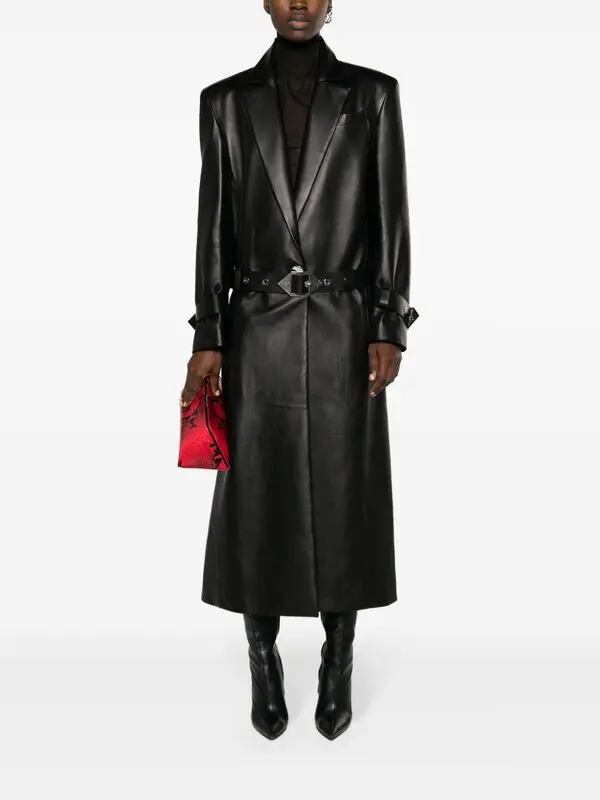 Attico Leather Trench Coat