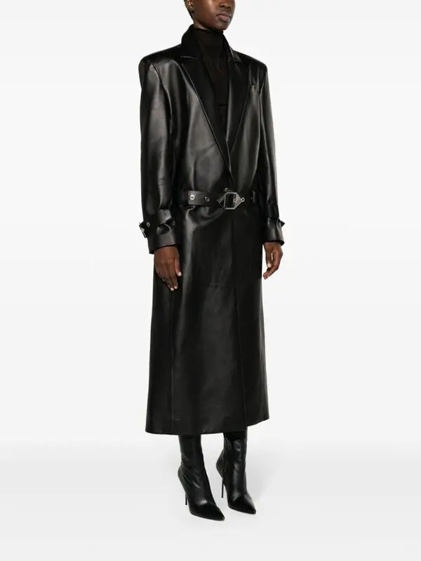 Attico Leather Trench Coat