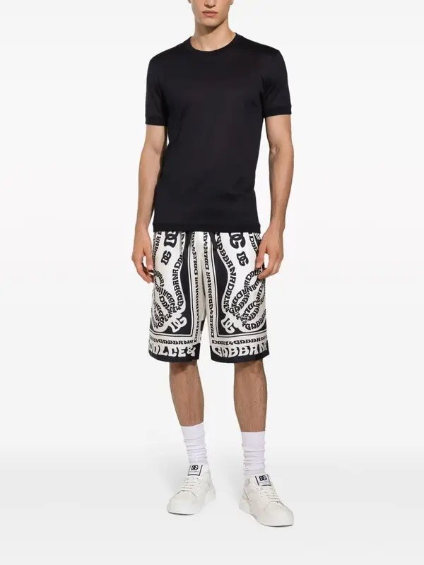 Dolce & Gabbana Logo-print Silk Shorts - White