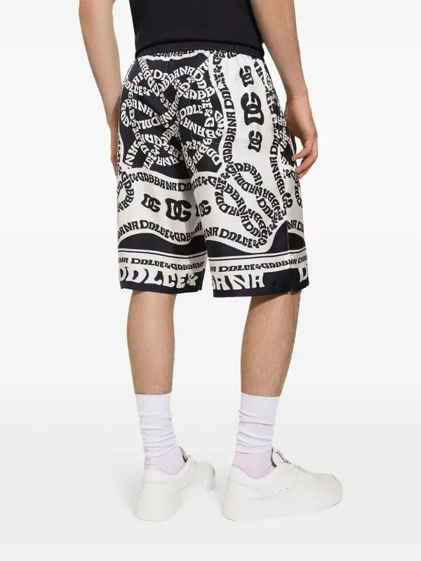 Dolce & Gabbana Logo-print Silk Shorts - White