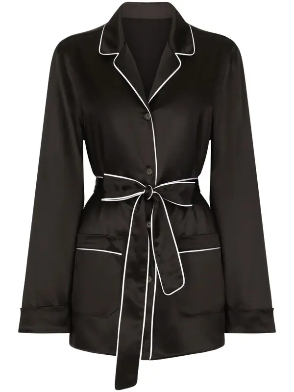 Dolce & Gabbana Piped-trim Silk Shirt