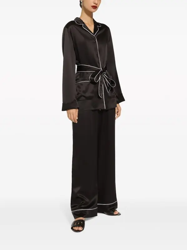 Dolce & Gabbana Piped-trim Silk Shirt