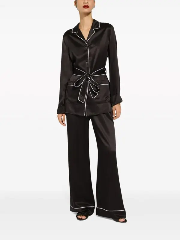 Dolce & Gabbana Piped-trim Silk Shirt