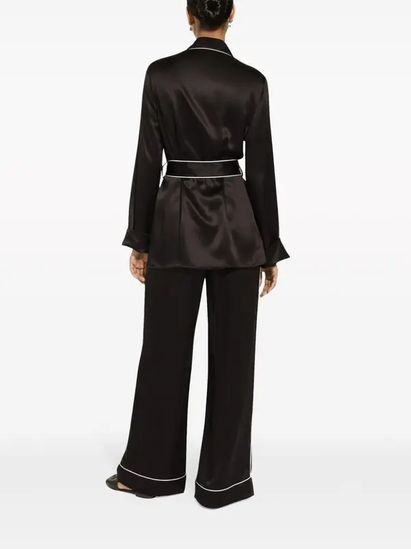 Dolce & Gabbana Piped-trim Silk Shirt