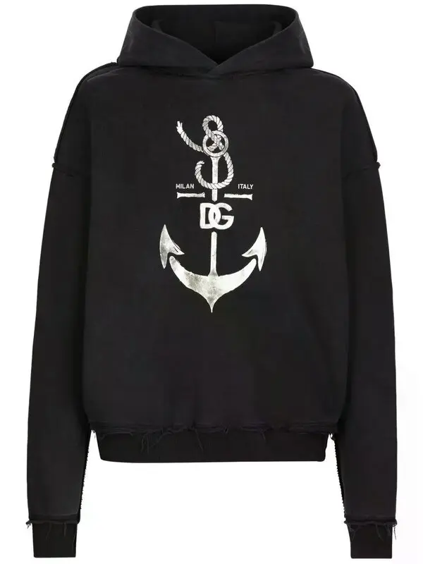 Dolce & Gabbana Marina Print Hoodie - Black