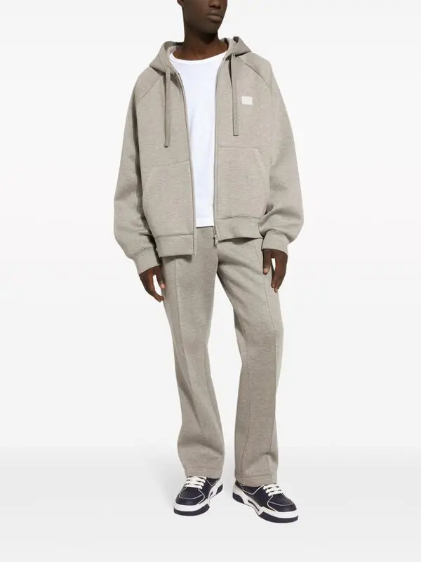Dolce & Gabbana Logo-appliqué Zip-up Hoodie - Grey