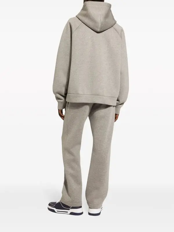 Dolce & Gabbana Logo-appliqué Zip-up Hoodie - Grey