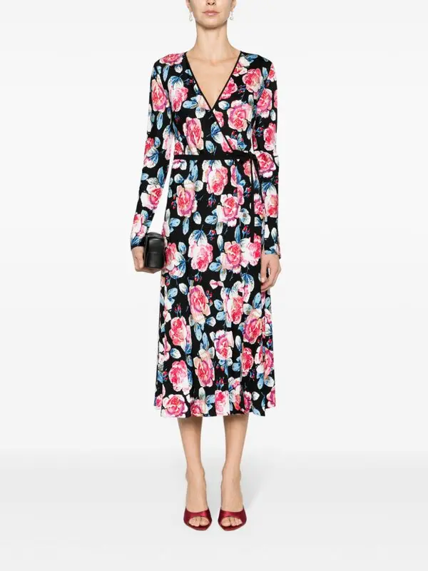 dvf tilly silk wrap dress SOLD Diane Von Furstenberg Tilly Silk Satin Floral Wrap Dress Unworn 2   Palm Beach Vintage