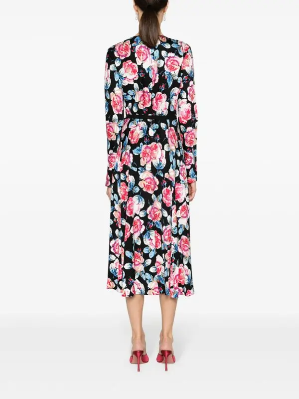 Diane Von Furstenberg Anika Rose-print Midi Wrap Dress