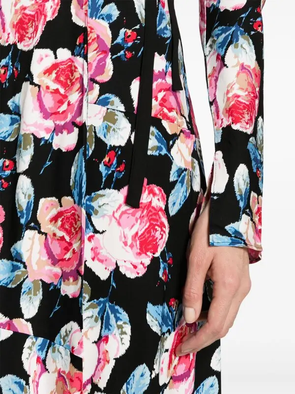 Diane Von Furstenberg Anika Rose-print Midi Wrap Dress