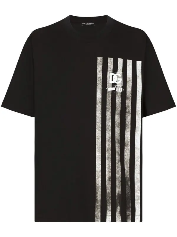 Dolce & Gabbana Stripe-print Cotton T-shirt - Blue