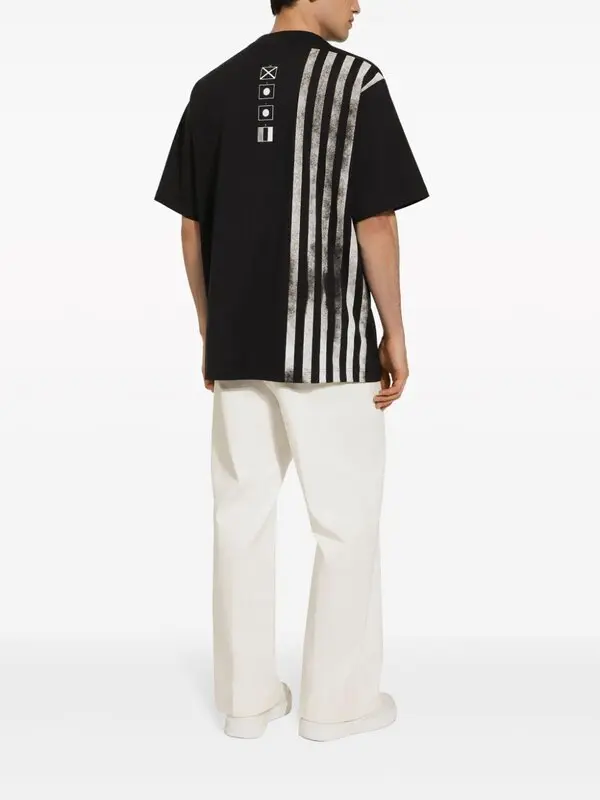Dolce & Gabbana Stripe-print Cotton T-shirt - Blue