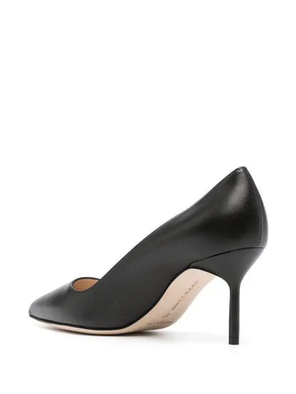 Manolo Blahnik 70mm Tora Leather Pumps - Black