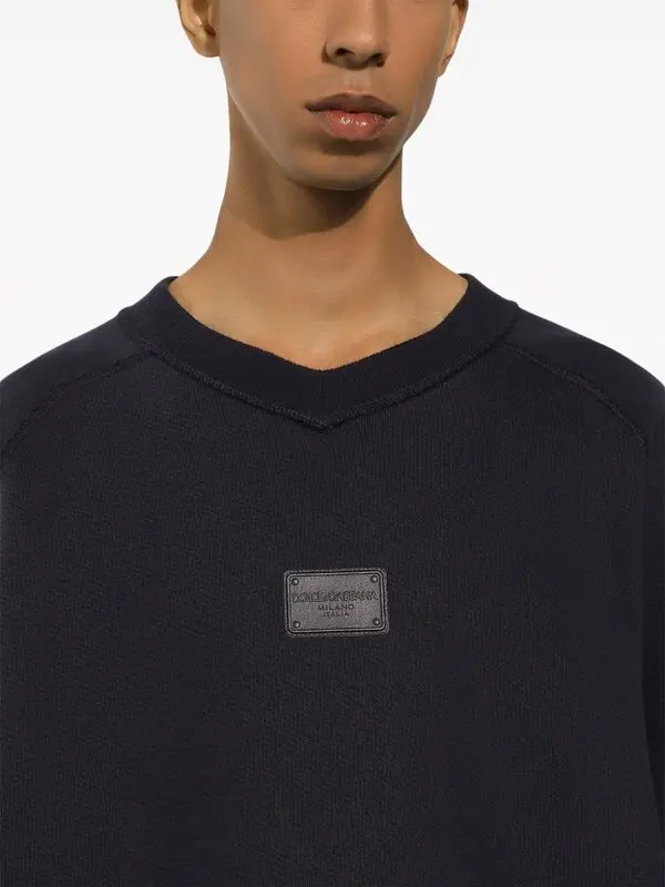Dolce & Gabbana Logo-plaque Cotton Sweatshirt