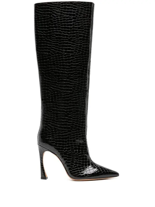 ALEXANDRE BIRMAN Kyra 100mm Crocodile-embossed Boots