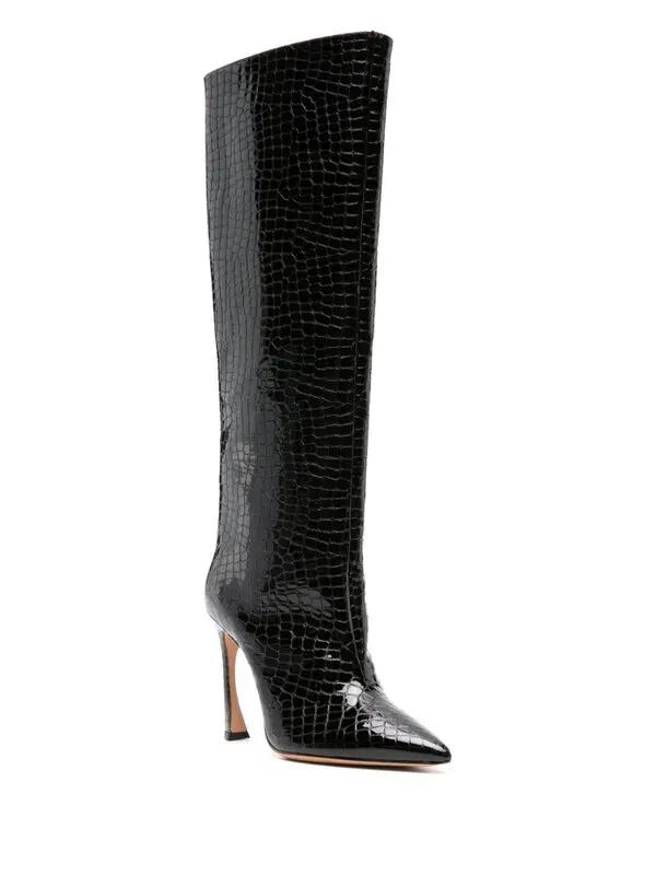 ALEXANDRE BIRMAN Kyra 100mm Crocodile-embossed Boots