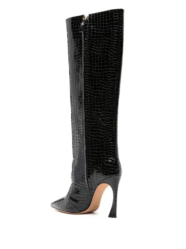 ALEXANDRE BIRMAN Kyra 100mm Crocodile-embossed Boots
