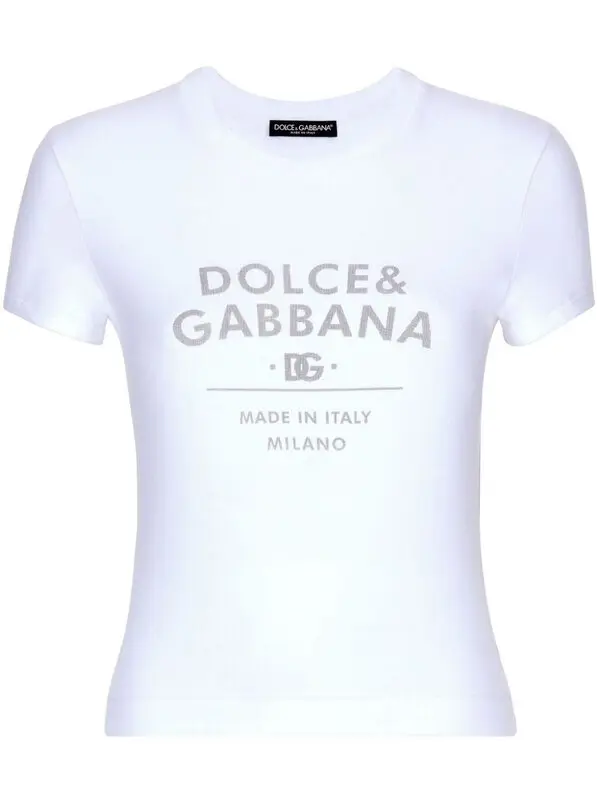 Dolce & Gabbana Logo-print Cotton-blend T-shirt - White
