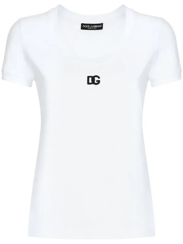 Dolce & Gabbana Logo-embroidered T-shirt - White