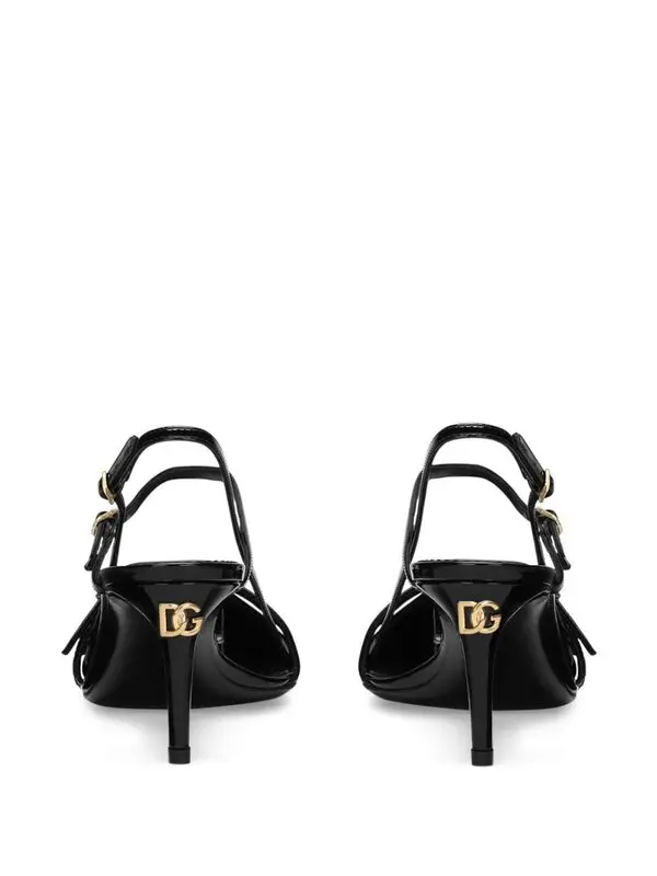 Dolce & Gabbana Dg-plaque Leather Pumps