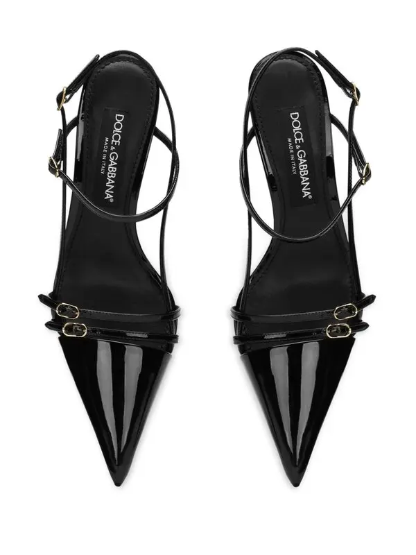 Dolce & Gabbana Dg-plaque Leather Pumps