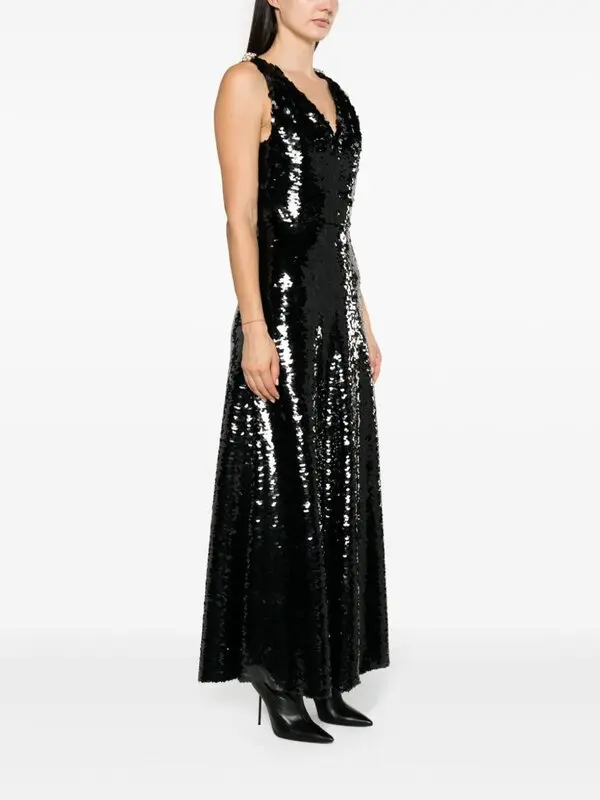 Lanvin Embroidered Sequin A-Line Maxi Dress In Black - 50% Off |  Editorialist