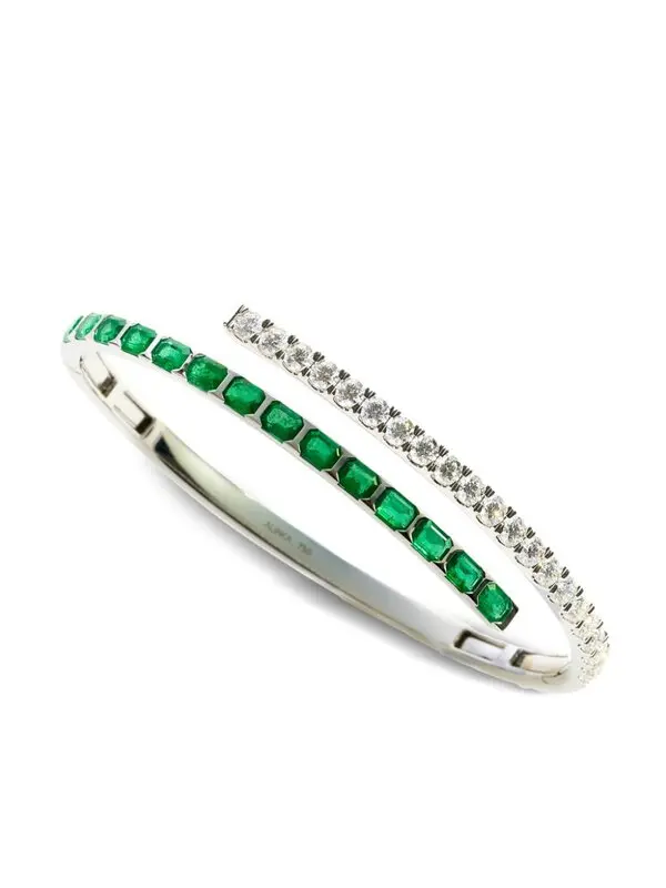 ALINKA 18kt White Gold Eclipse Emerald And Diamond Bracelet