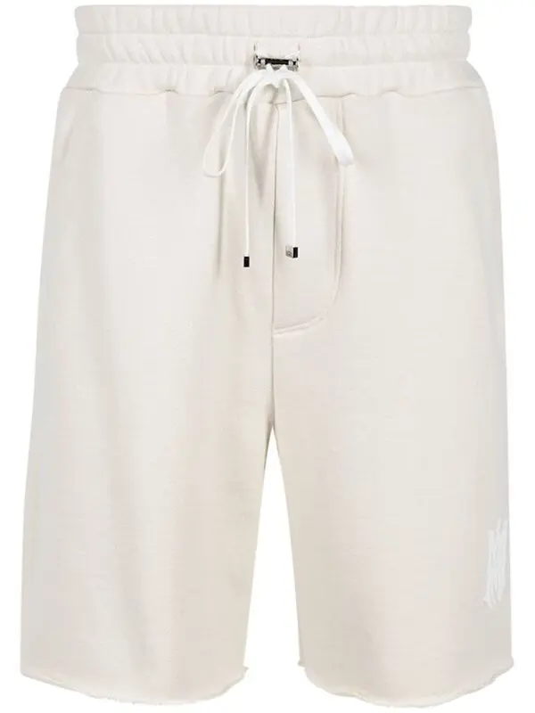 Amiri Cotton Logo Print Track Shorts - White